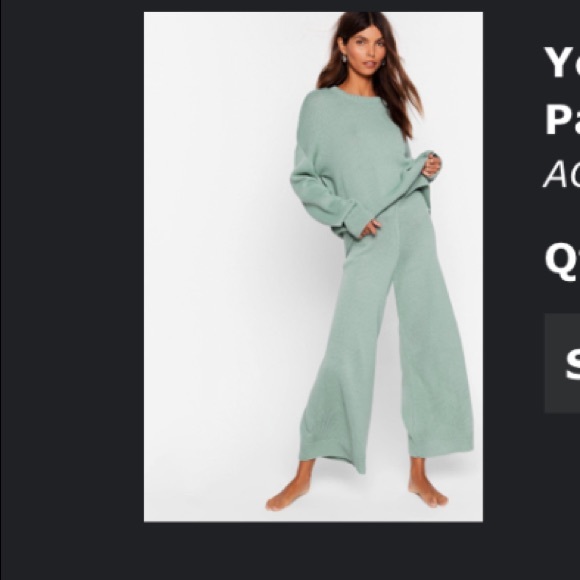 Pants & Jumpsuits | Sage Green Two Piece Knit Set | Poshmark